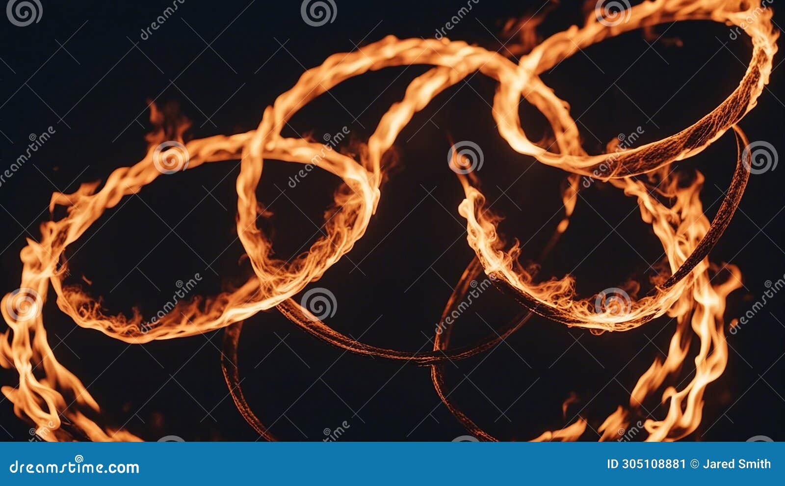 Fiery Explosion with Alpha Channel a Fire Hoop Spinning in the Darkness ...