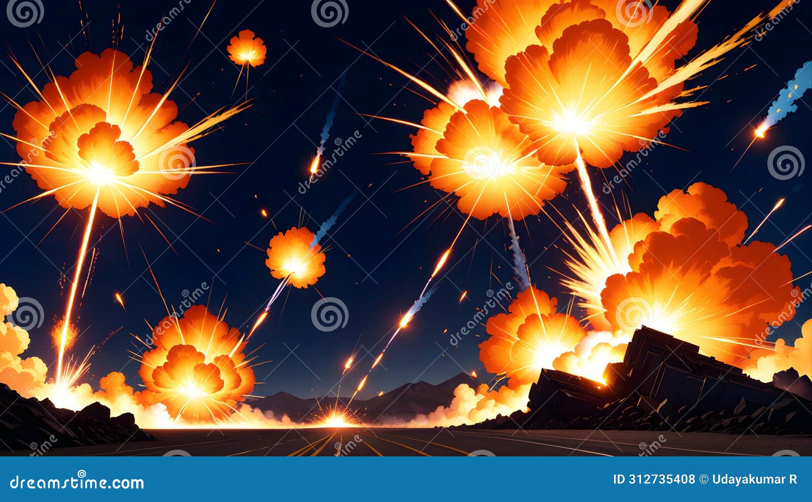 Fiery Explosion Background Wallpaper Theme. Vector Illustration Stock ...