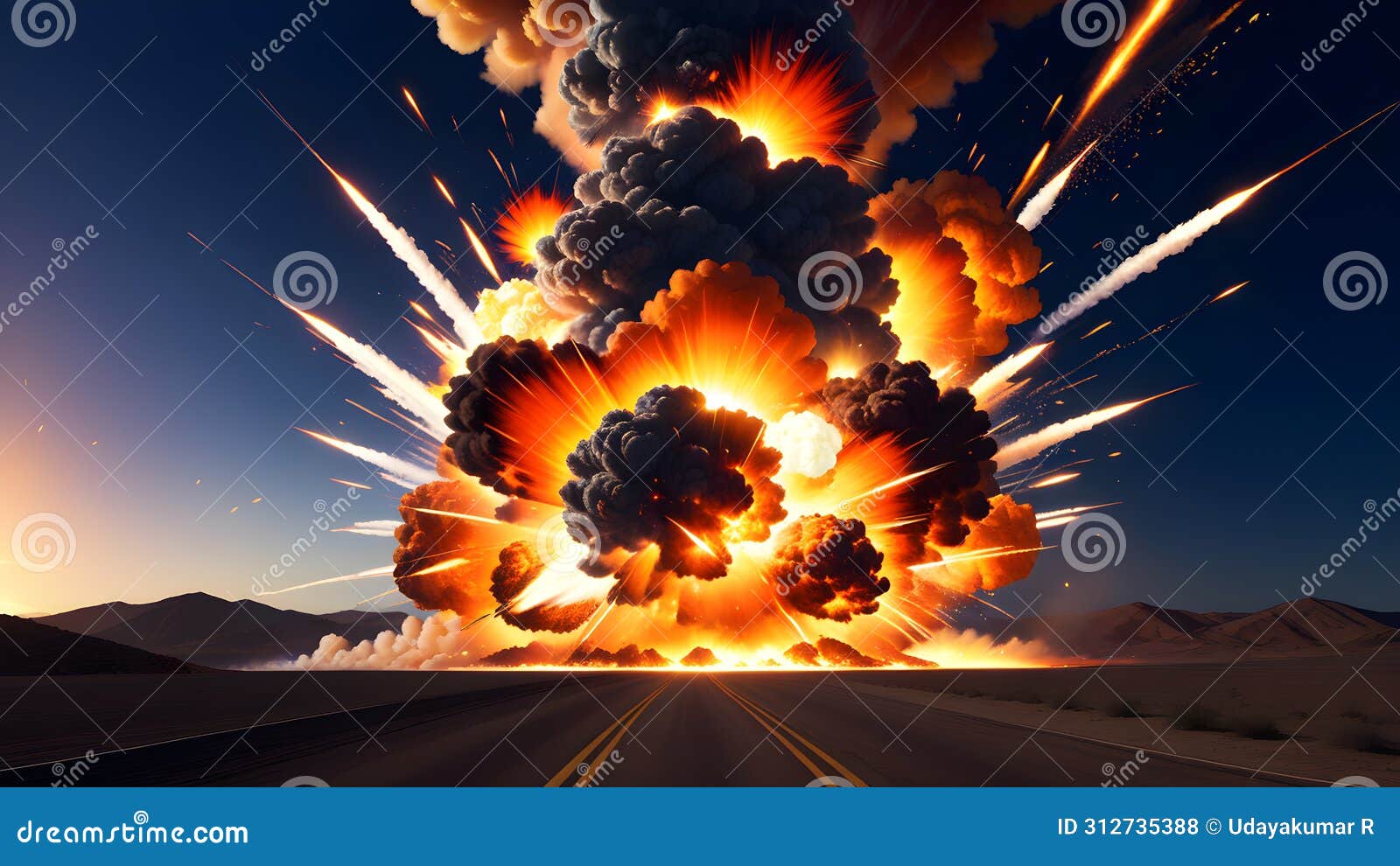 Fiery Explosion Background Wallpaper Theme. Vector Illustration. Blast ...