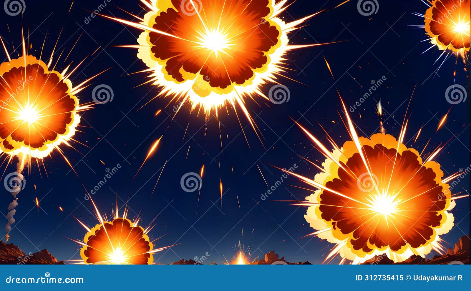 Fiery Explosion Background Wallpaper Theme. Vector Illustration Stock ...