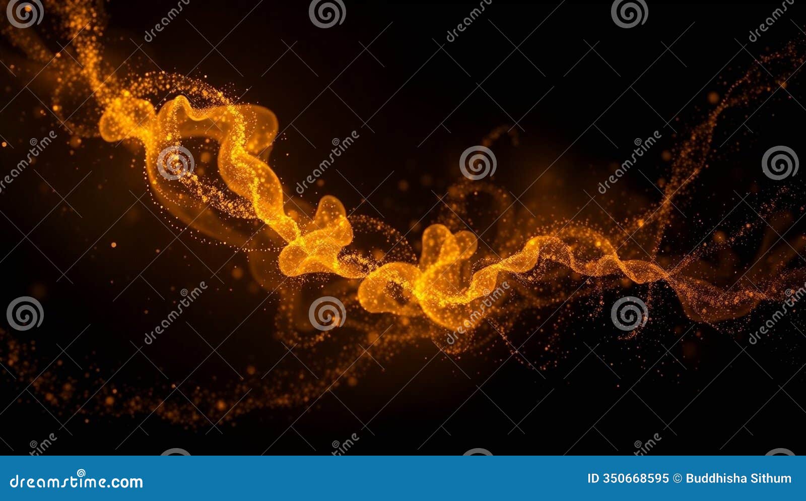 Fiery Explosion on Black, Abstract Golden Lights Background in Dark ...