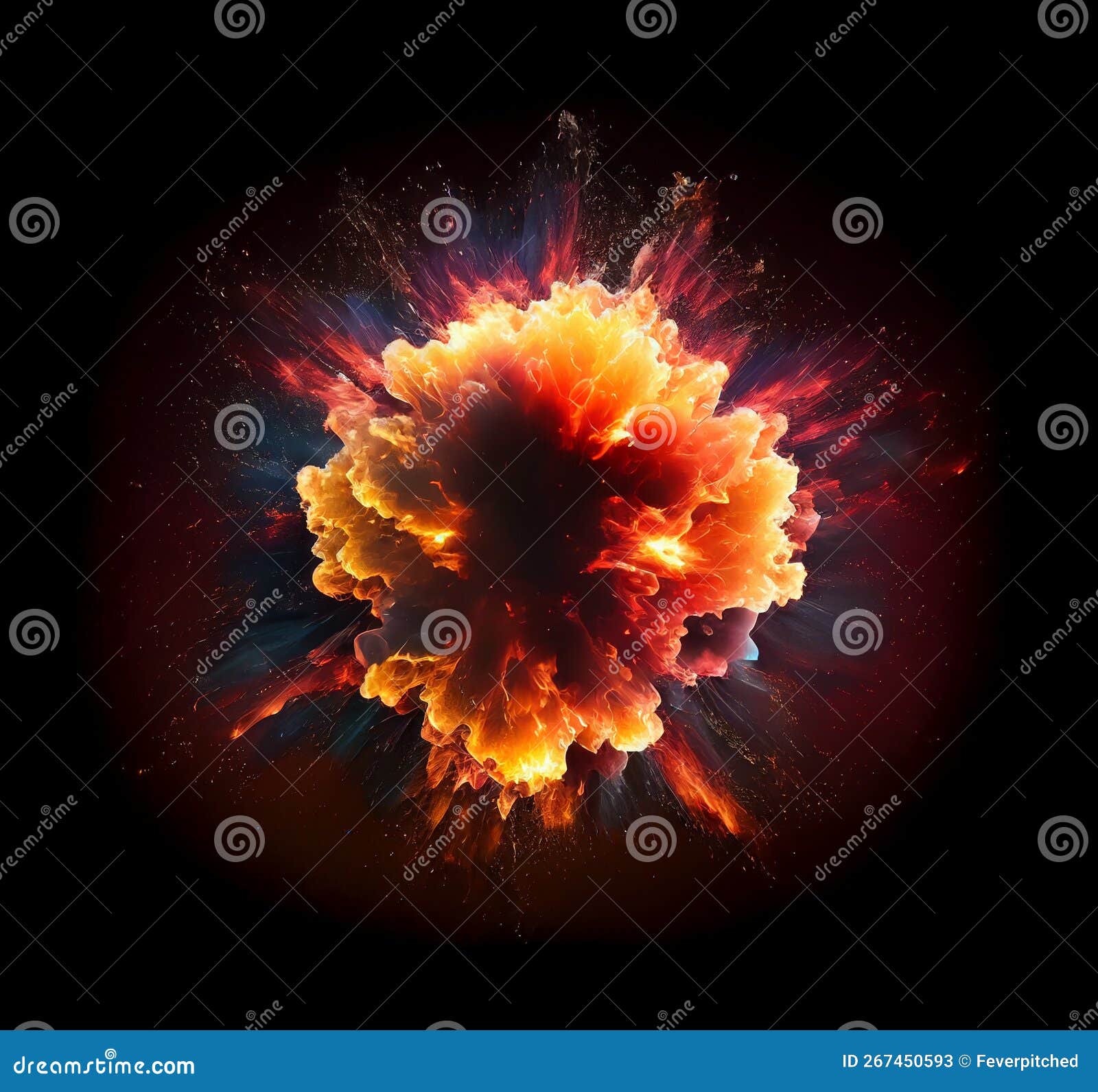 Fiery Explosion Blowing Up - Generative AI Stock Image - Image of bang ...