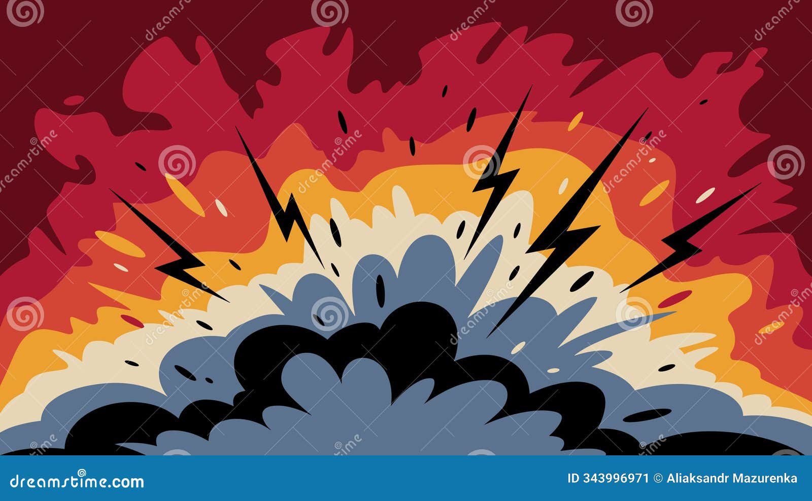 Fiery Explosion of Colors Representing Anger and Aggression. Stock ...