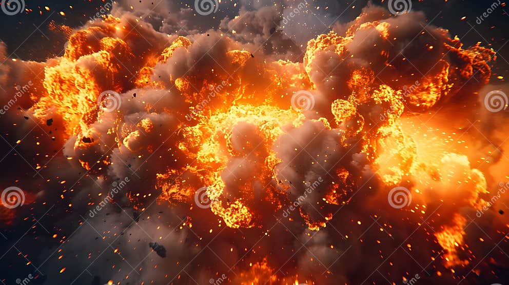 Fiery Explosion 3D Render stock illustration. Illustration of artwork ...
