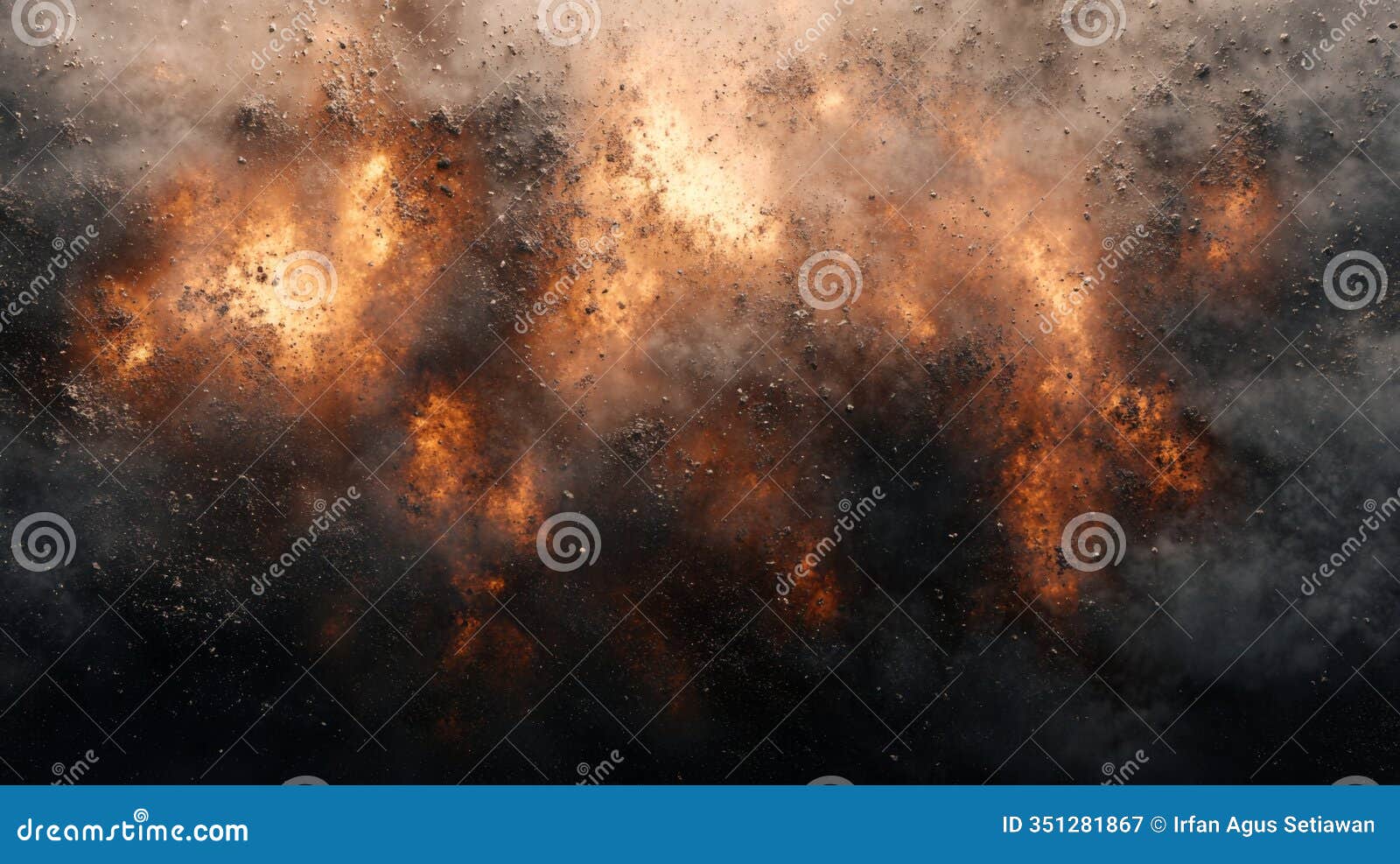 Fiery Explosion Debris and Smoke Cloud Image Stock Illustration ...