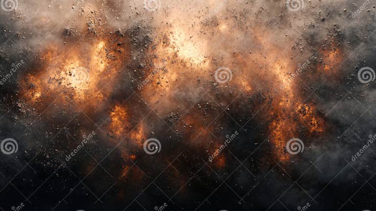 Fiery Explosion Debris and Smoke Cloud Image Stock Illustration ...