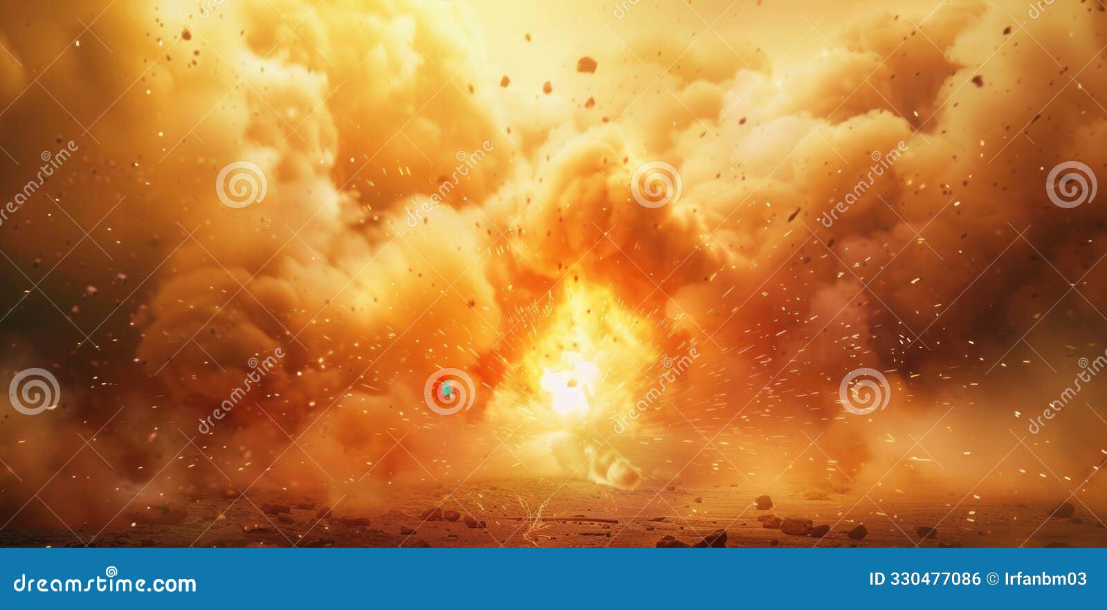 Fiery Explosion. High Detailed Explosion on a Plain Background Concept ...