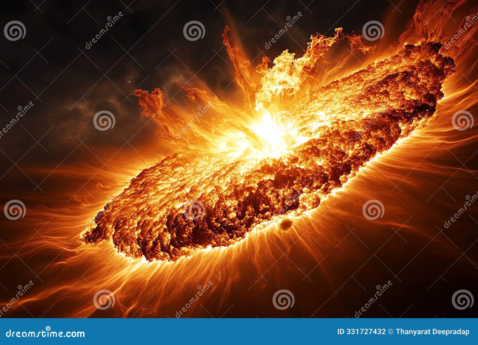 A Fiery Explosion with Intense Light and Heat, Creating a Dramatic and ...