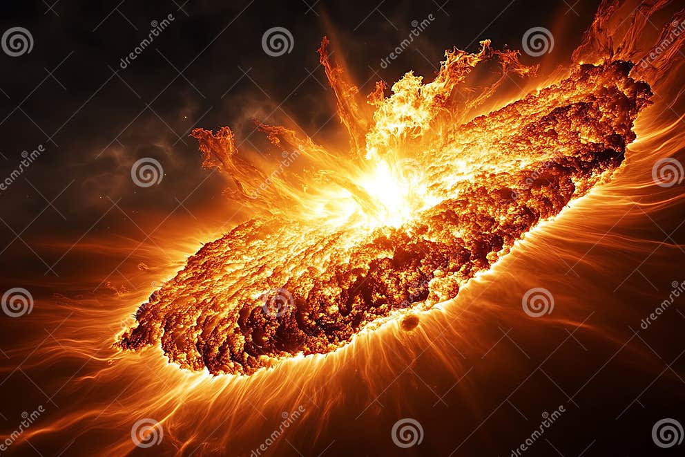 A Fiery Explosion with Intense Light and Heat, Creating a Dramatic and ...