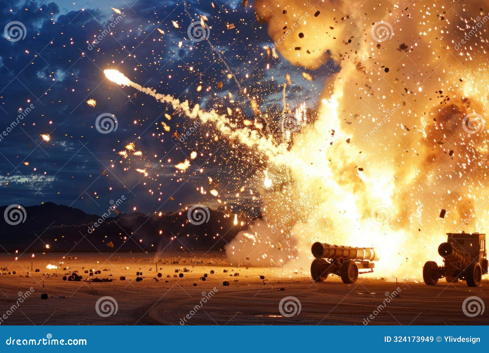 Explosive Test at Military Testing Grounds Stock Image - Image of ...