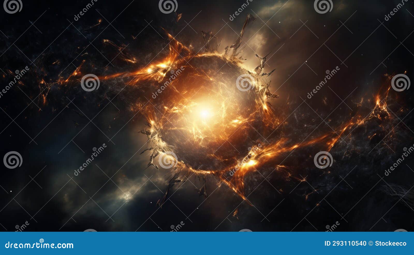 Fiery Explosion in Space: Abstract Scientific Background with Solar ...