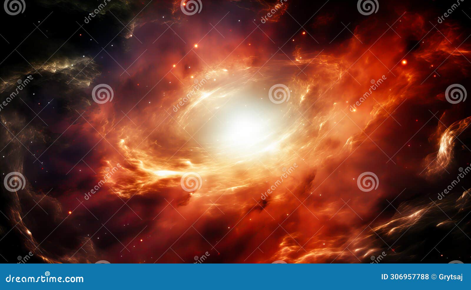 Fiery Explosion in Space, Computer Generated Abstract Background Stock ...