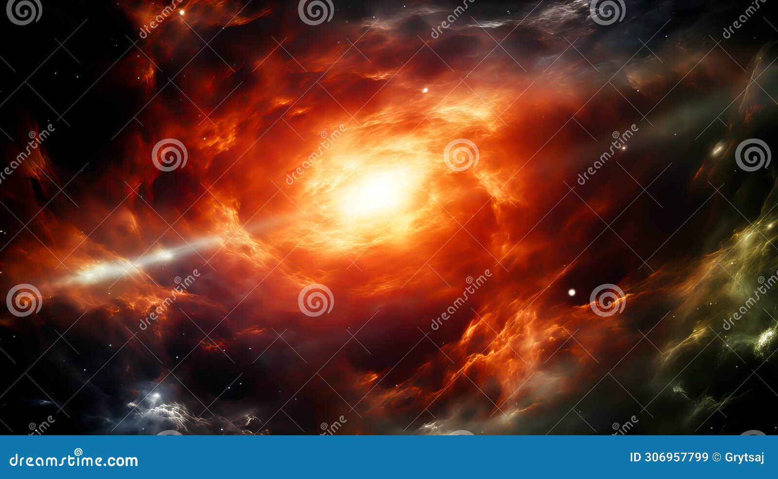 Fiery Explosion in Space, Computer Generated Abstract Background Stock ...