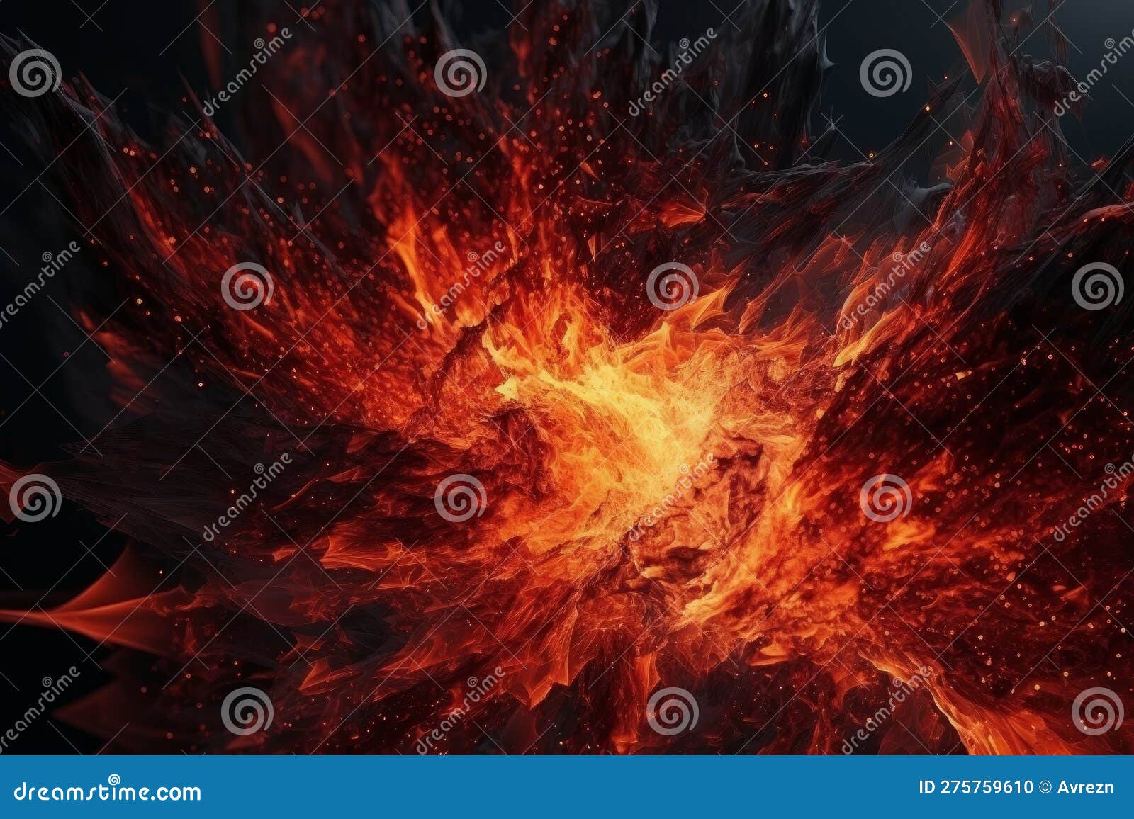 Abstract Red Flames, Heat Waves, Energy Releases, Chaos Of Red Hues ...