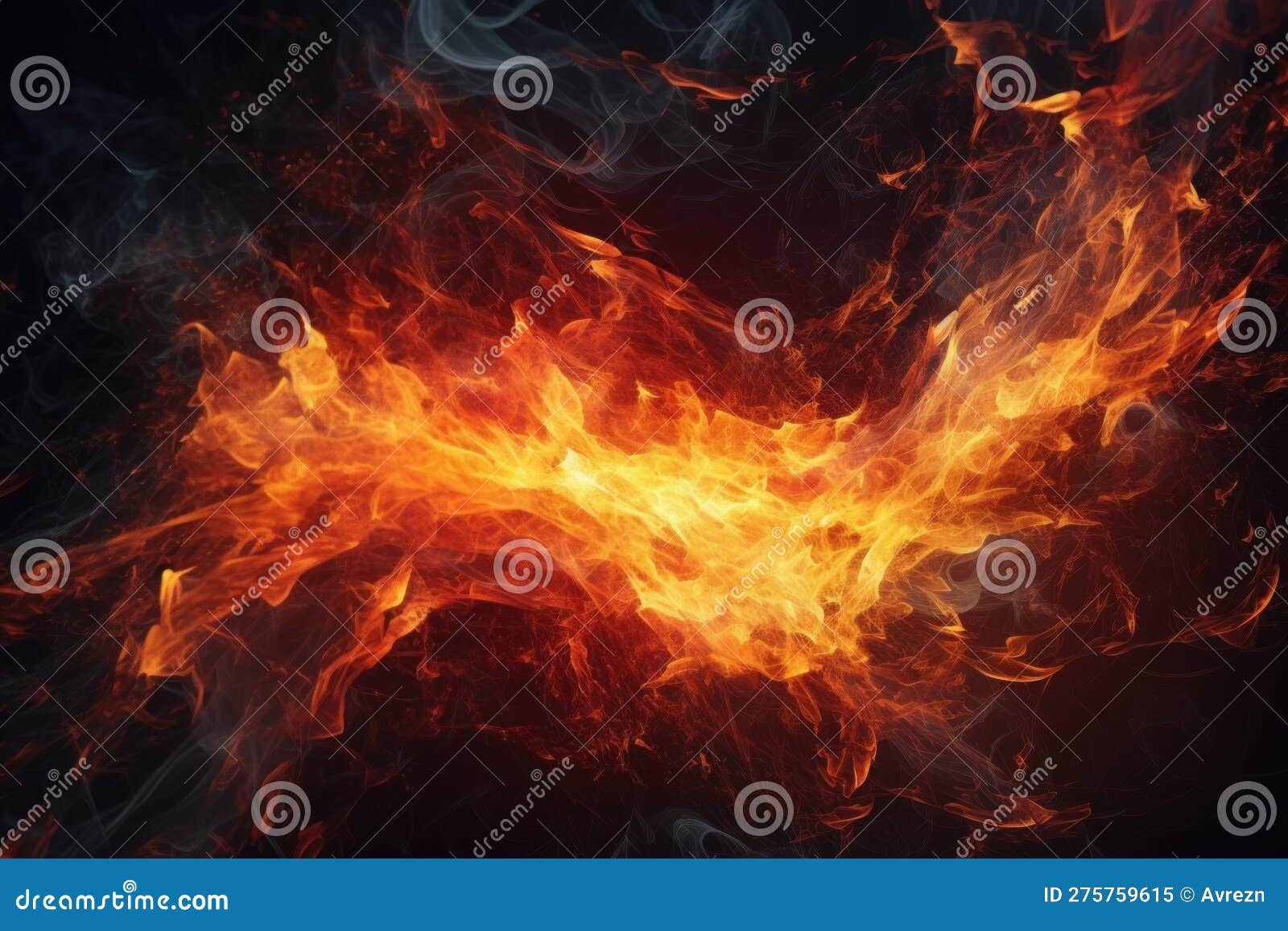 Abstract Red Flames, Heat Waves, Energy Releases, Chaos Of Red Hues ...