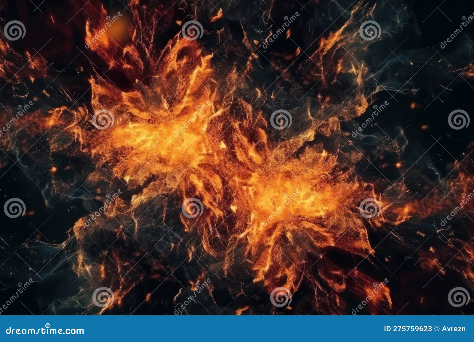 Abstract Red Flames, Heat Waves, Energy Releases, Chaos Of Red Hues ...