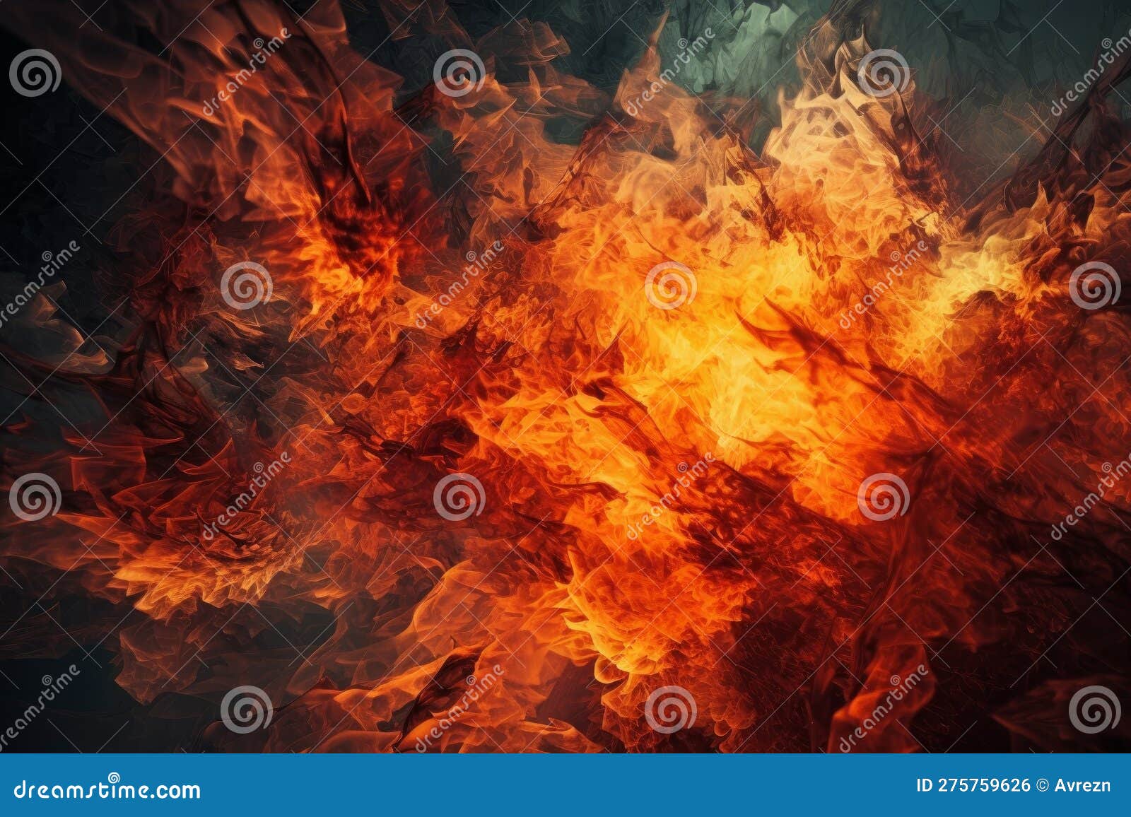 Abstract Red Flames, Heat Waves, Energy Releases, Chaos Of Red Hues ...