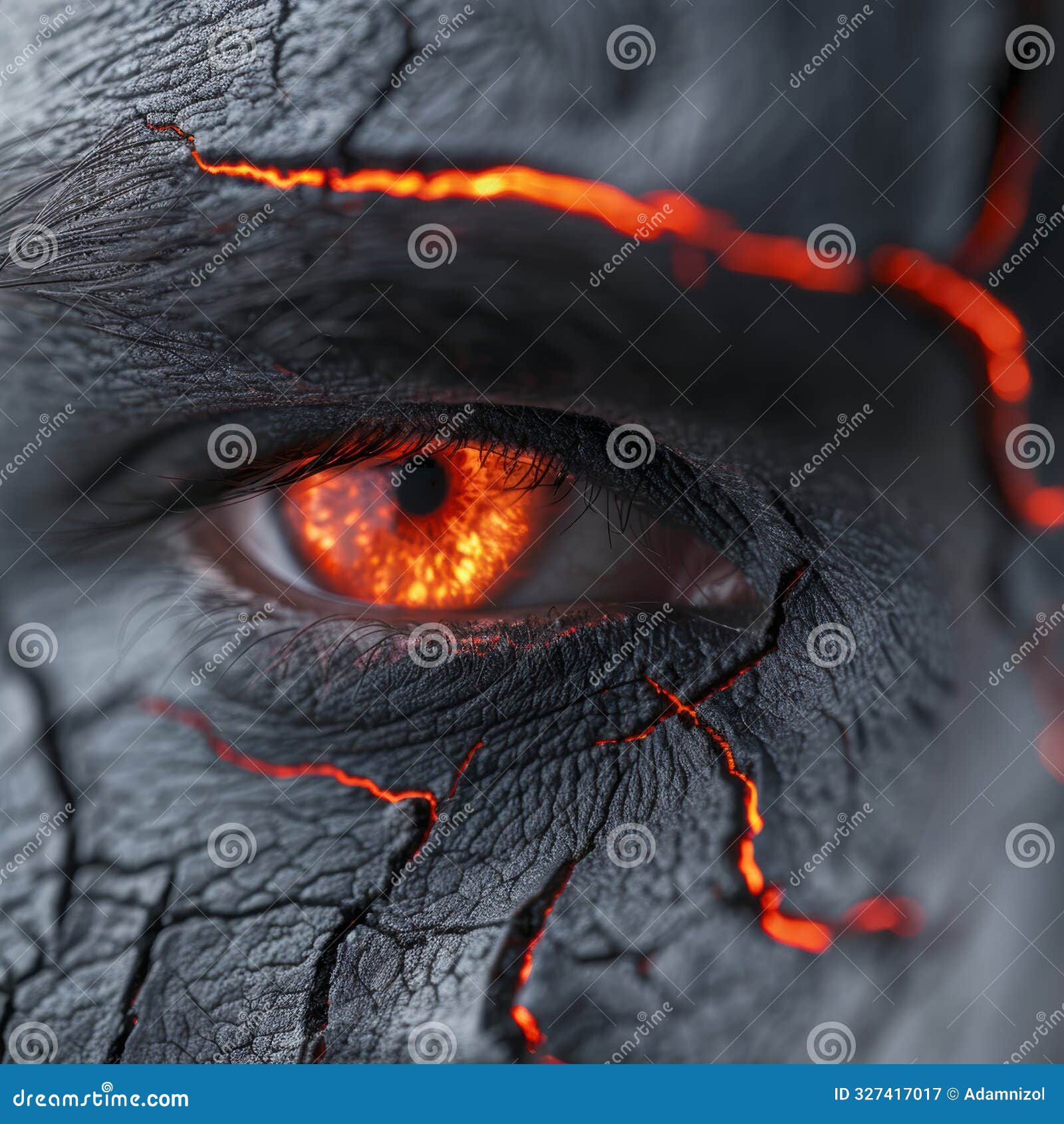 Fiery eye of a creature stock illustration. Illustration of blaze ...