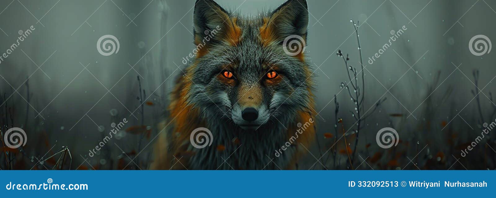 Fiery-Eyed Grizzly Bear: A Dark Fantasy Artwork Royalty-Free Stock ...