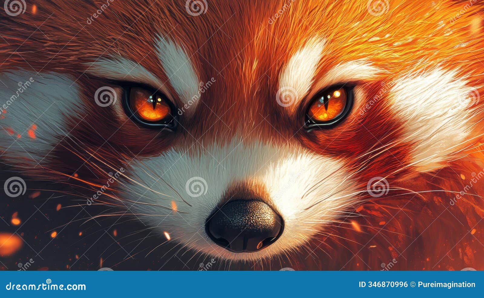 Fiery-Eyed Grizzly Bear: A Dark Fantasy Artwork Royalty-Free Stock ...