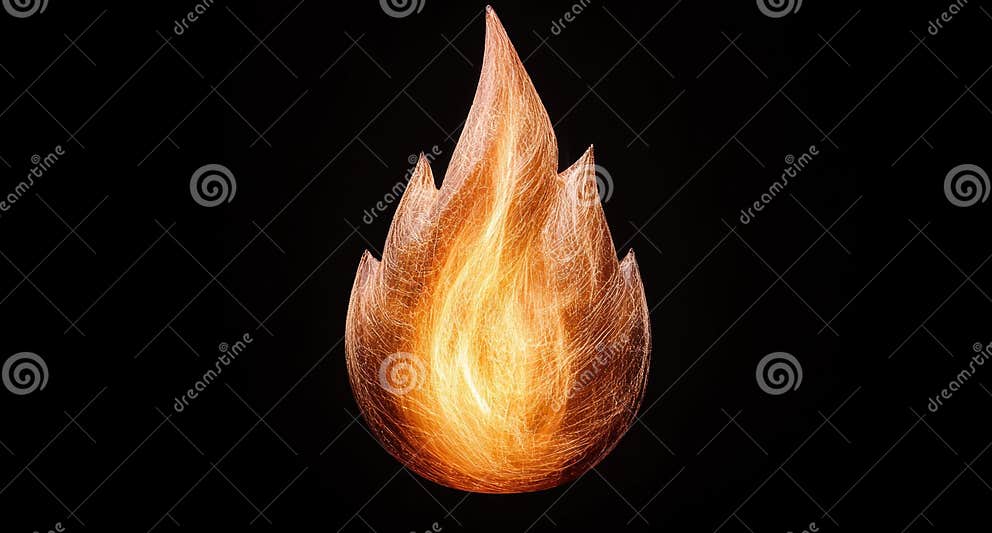Fiery flame abstract art stock illustration. Illustration of flame ...