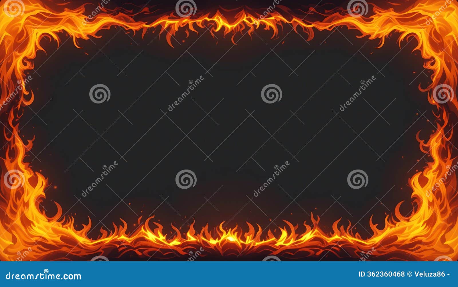 Fiery Flame Border Frame for Design, Background, and Wallpaper Stock ...