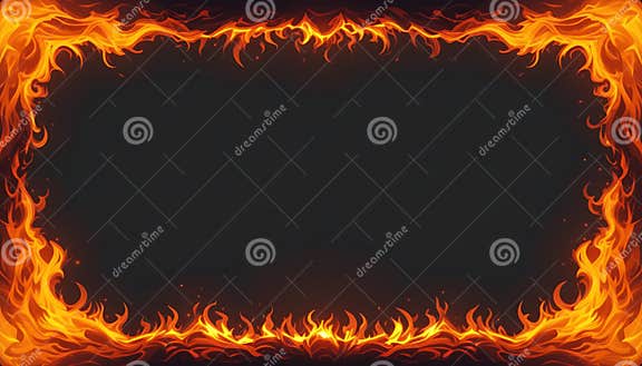 Fiery Flame Border Frame for Design, Background, and Wallpaper Stock ...