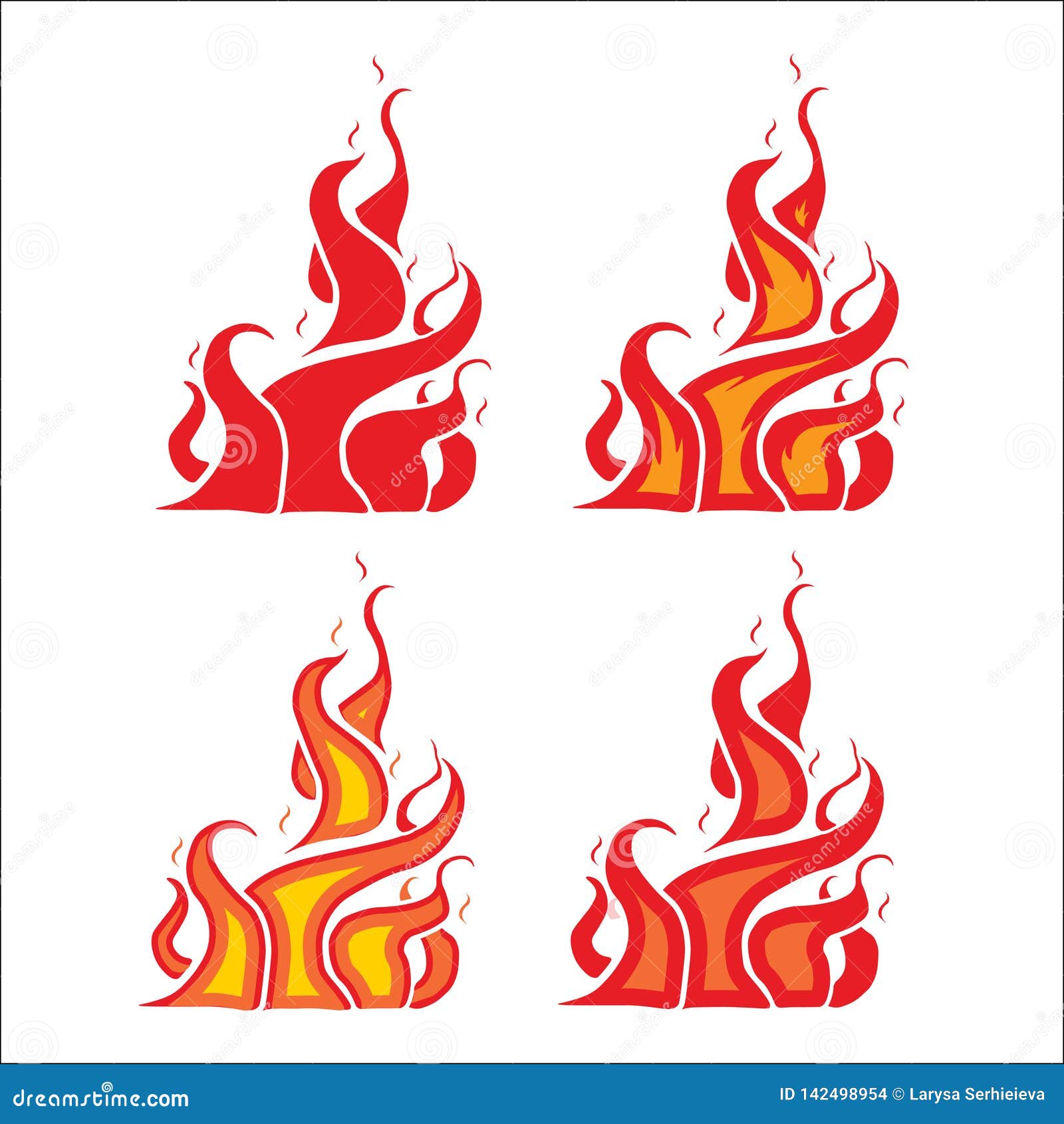 Fiery Flame, Burning Fire, Ring Fire Strips Stock Vector - Illustration ...