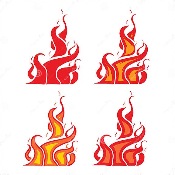 Fiery Flame, Burning Fire, Ring Fire Strips Stock Vector - Illustration ...