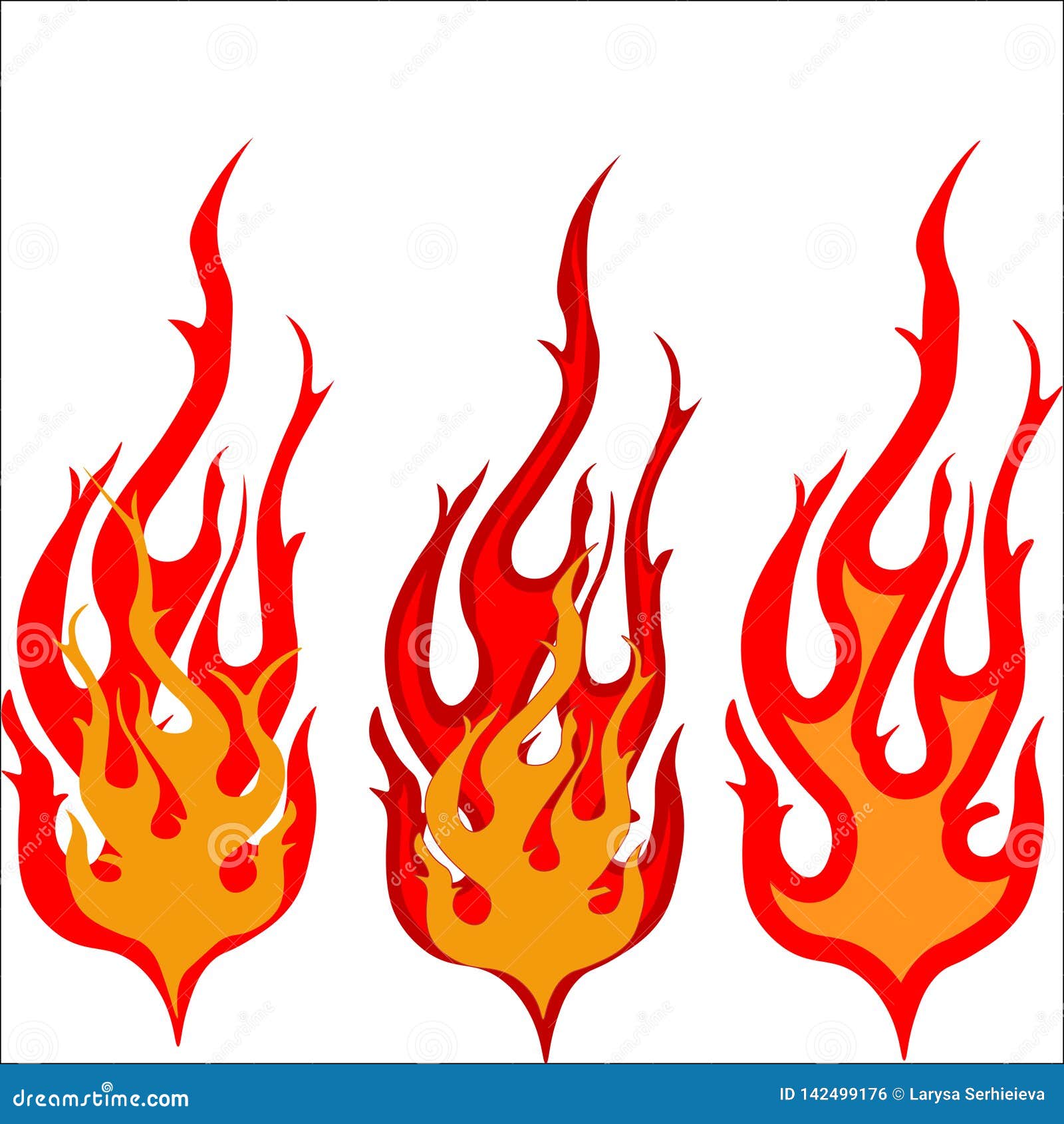 Fiery Flame, Burning Fire, Ring Fire Strips Stock Vector - Illustration ...