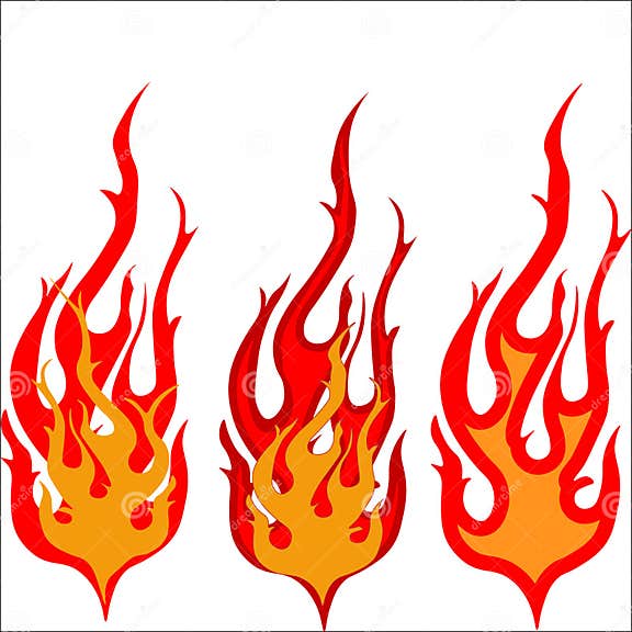 Fiery Flame, Burning Fire, Ring Fire Strips Stock Vector - Illustration ...