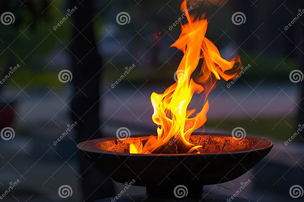 Fiery Flames Dancing in a Fire Pit Stock Image - Image of lighting ...