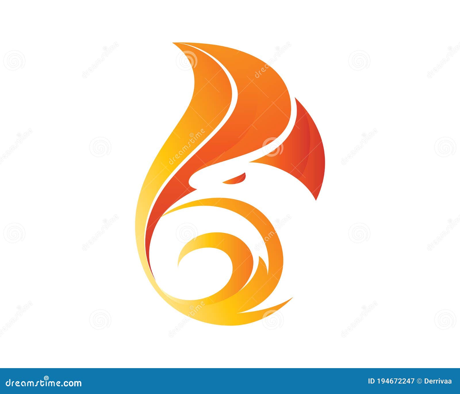Fiery and Flaming Phoenix Symbol Stock Vector - Illustration of elegant ...