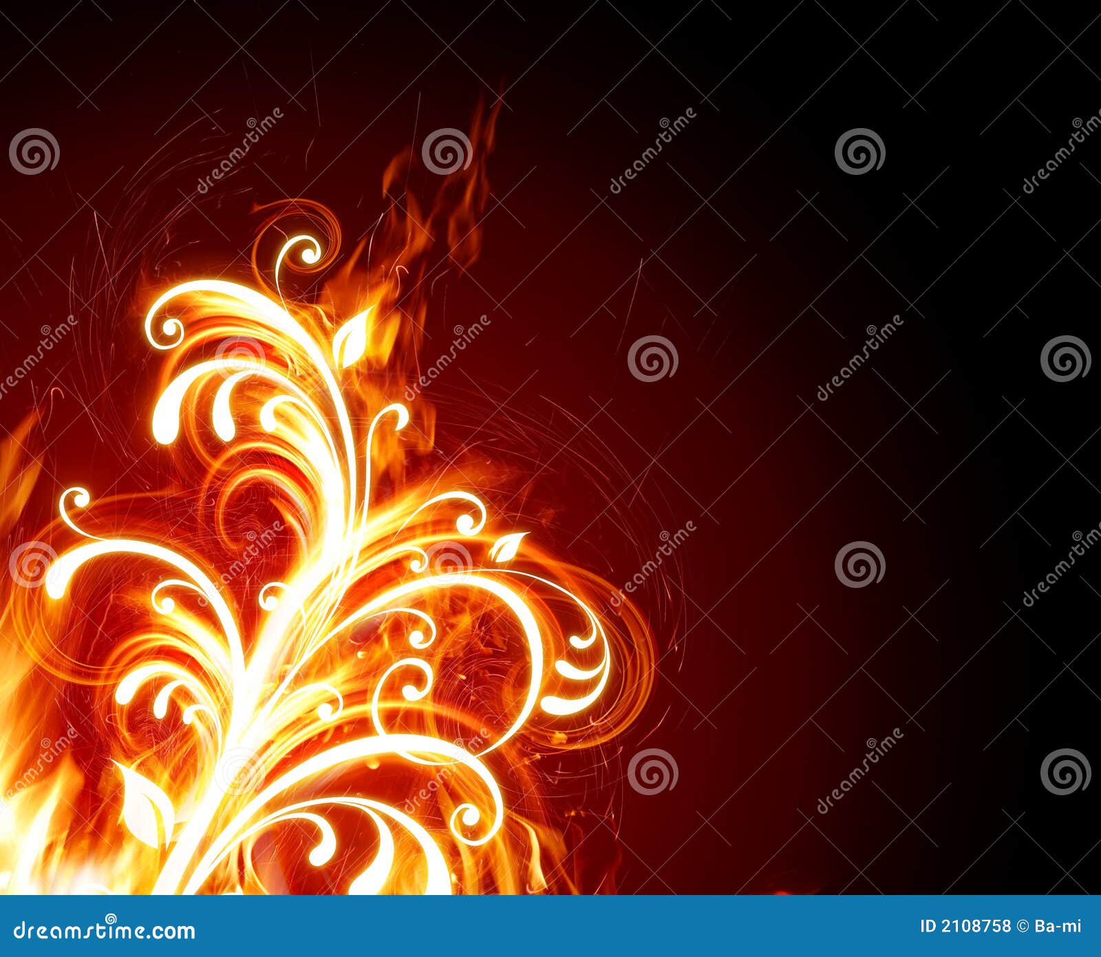 Fiery flower stock illustration. Illustration of abstract - 2108758