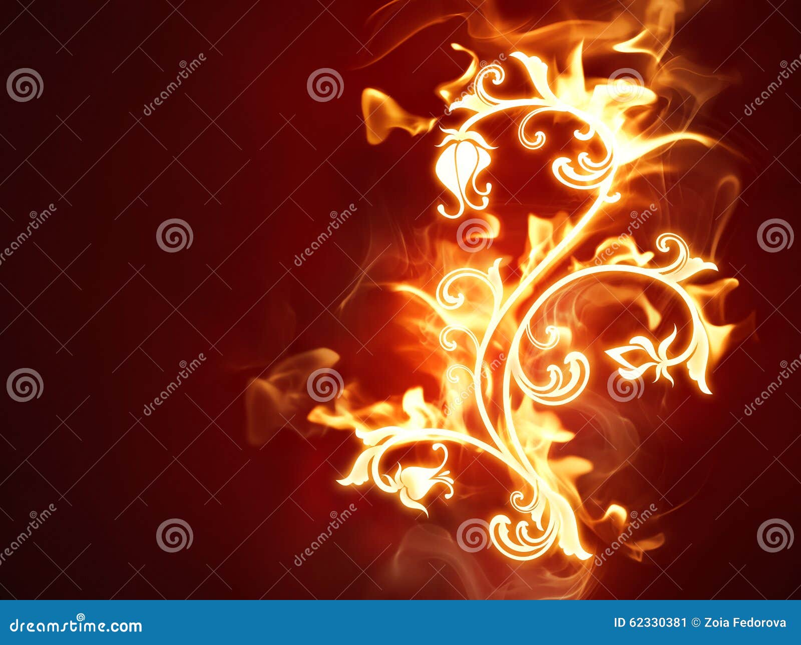 Fiery flower stock illustration. Illustration of dark - 62330381
