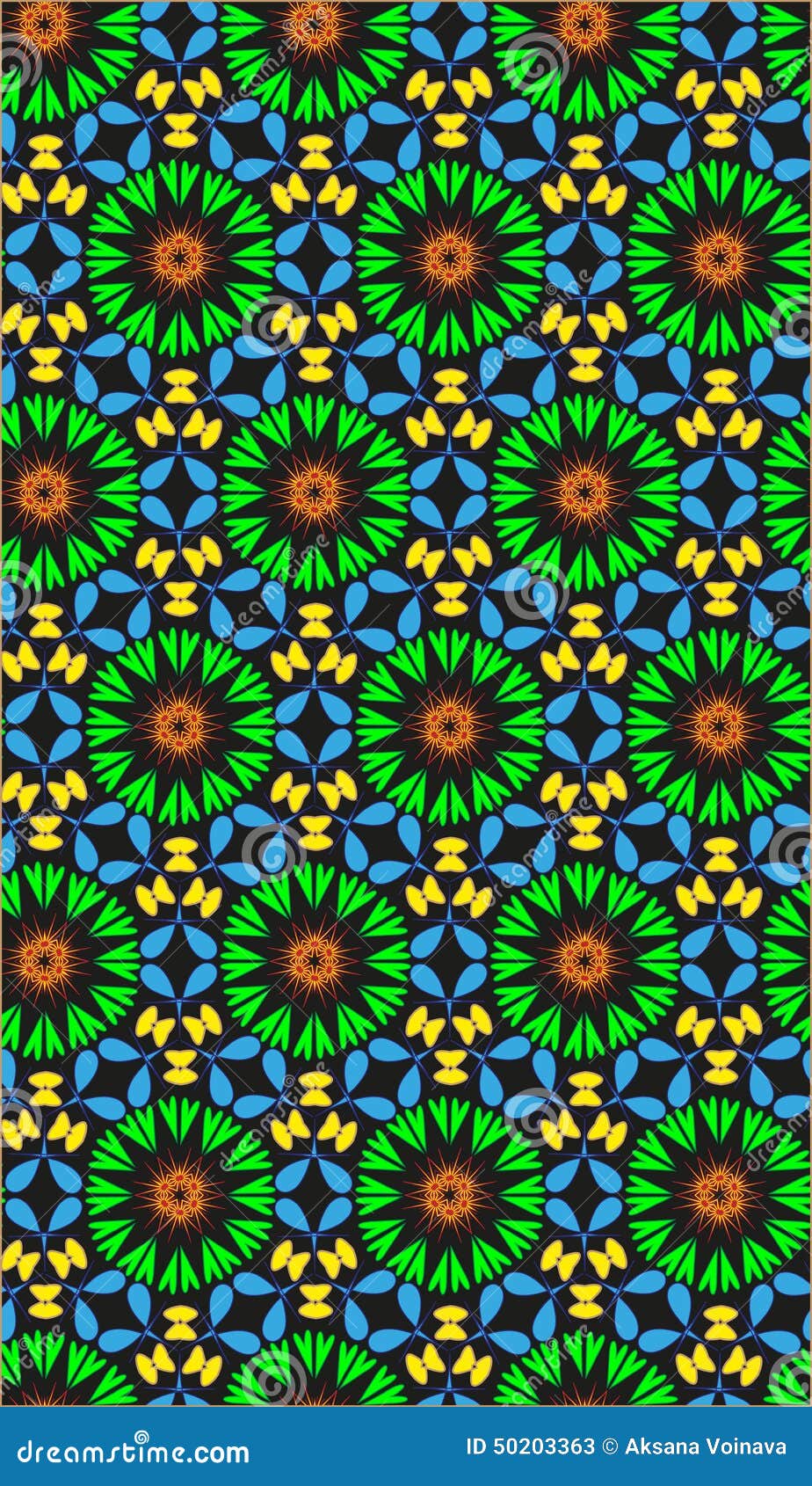 Fiery flowers vector stock vector. Illustration of pattern - 50203363