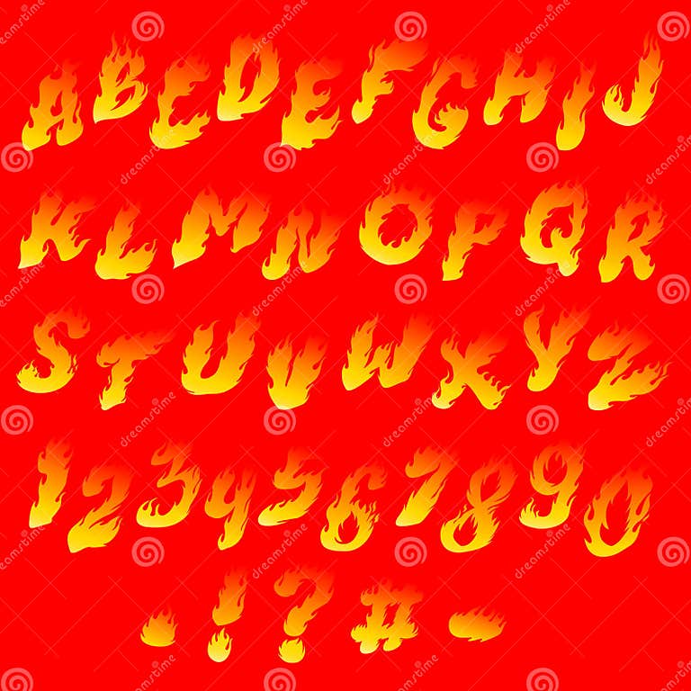 Fiery font stock vector. Illustration of symbol, wildfire - 50454488