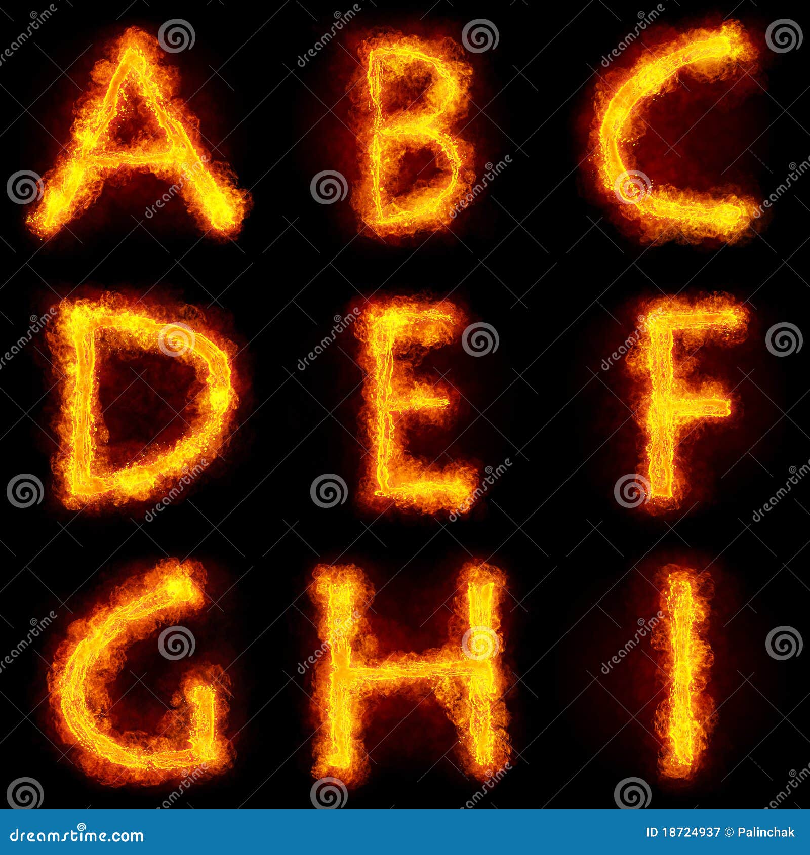 Fiery Font Set stock illustration. Illustration of ardent - 18724937
