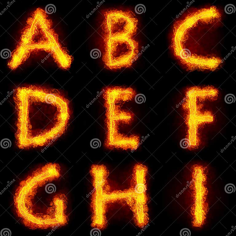 Fiery Font Set stock illustration. Illustration of ardent - 18724937