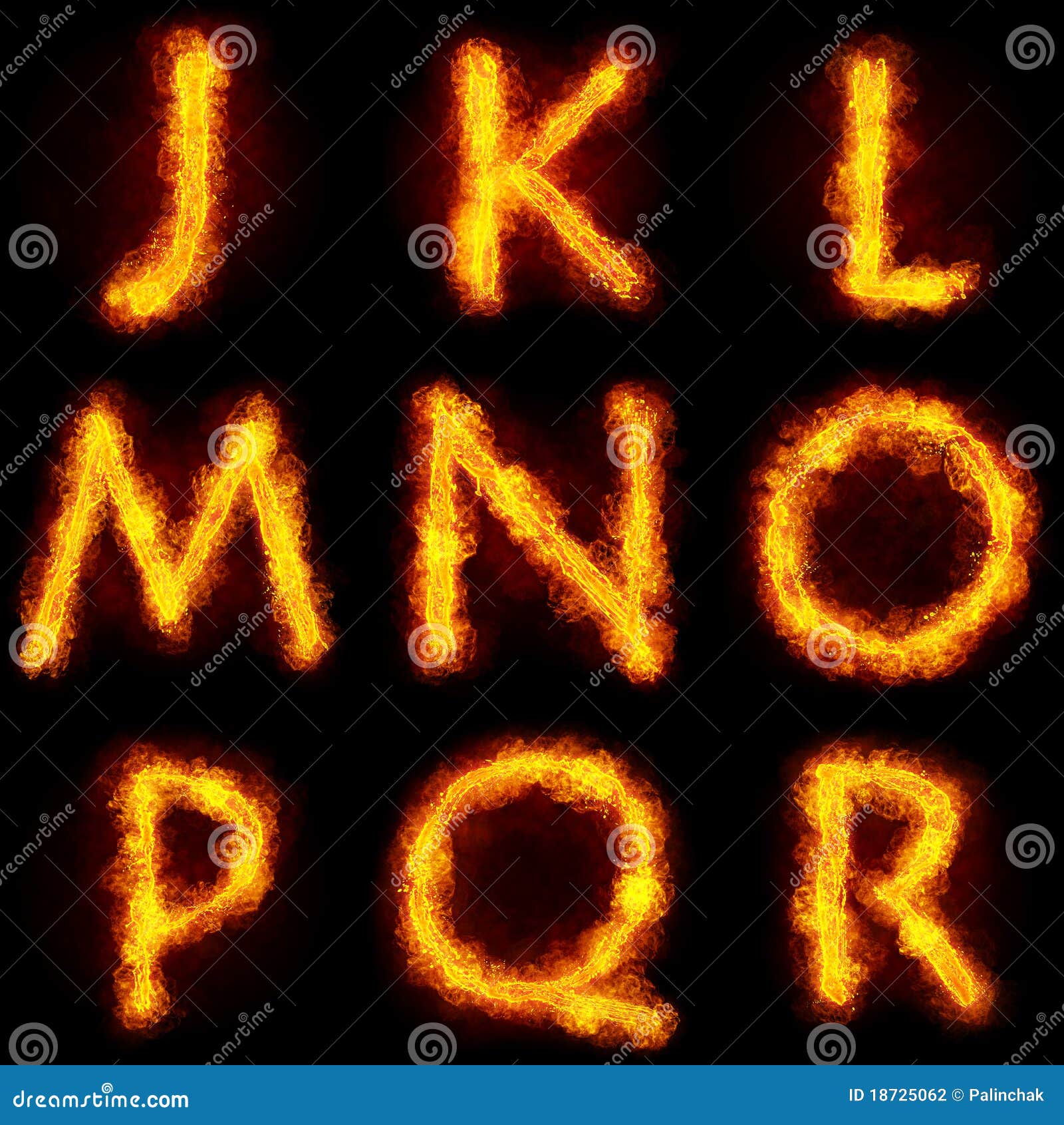 Fiery Font Set stock illustration. Illustration of letter - 18725062