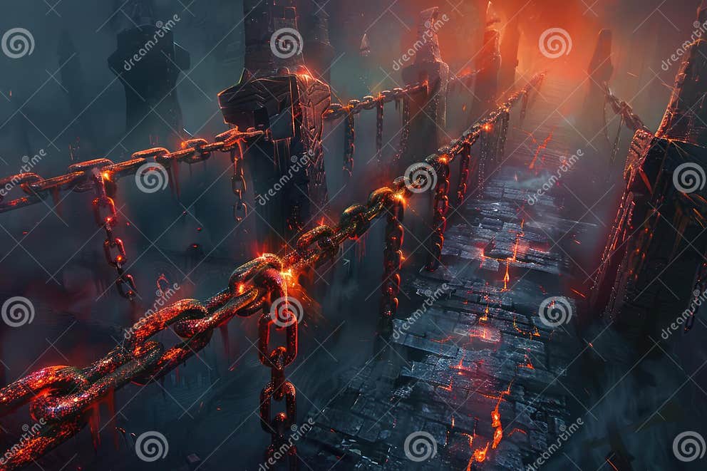 Apocalyptic Bridge in a Dystopian World Stock Illustration ...