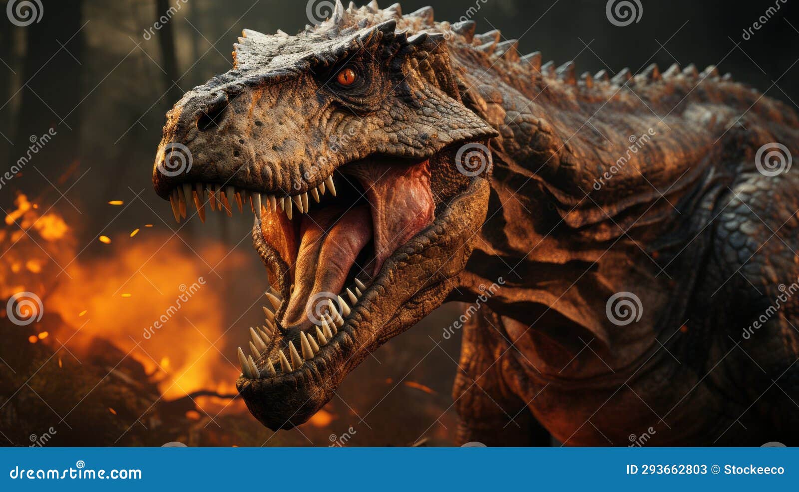 Fiery Forest Encounter: Carnotaurus with Scorpion Tail Stock ...