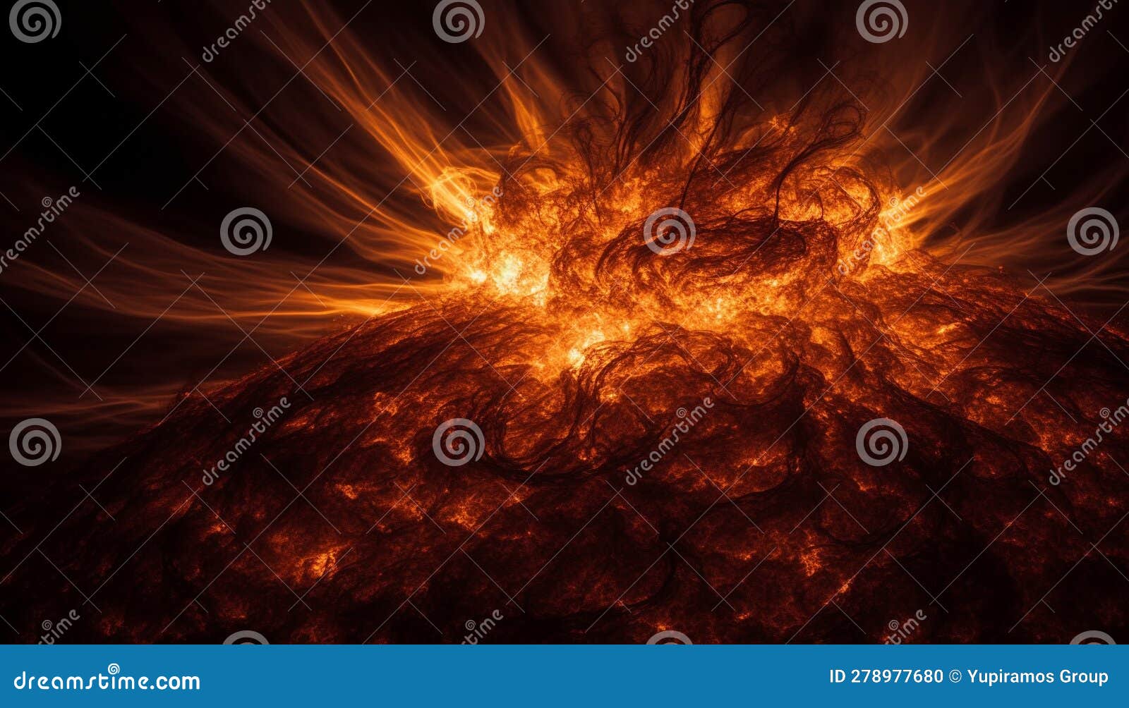 Fiery Fractal Patterns Ignite a Vibrant Inferno Backdrop of Chaos ...