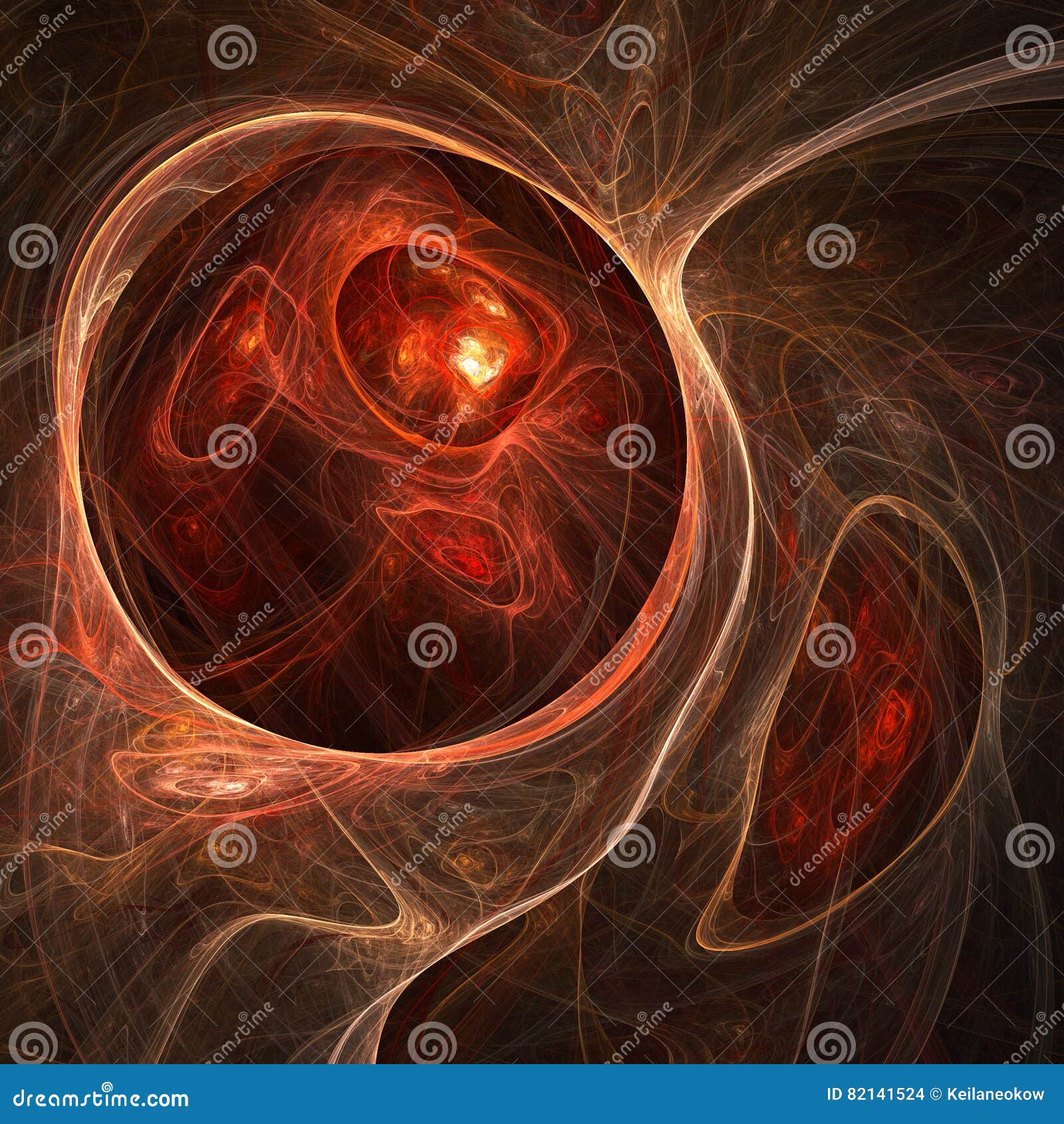 Fiery Fractal Spider Net, Cosmic Spheres Stock Illustration ...