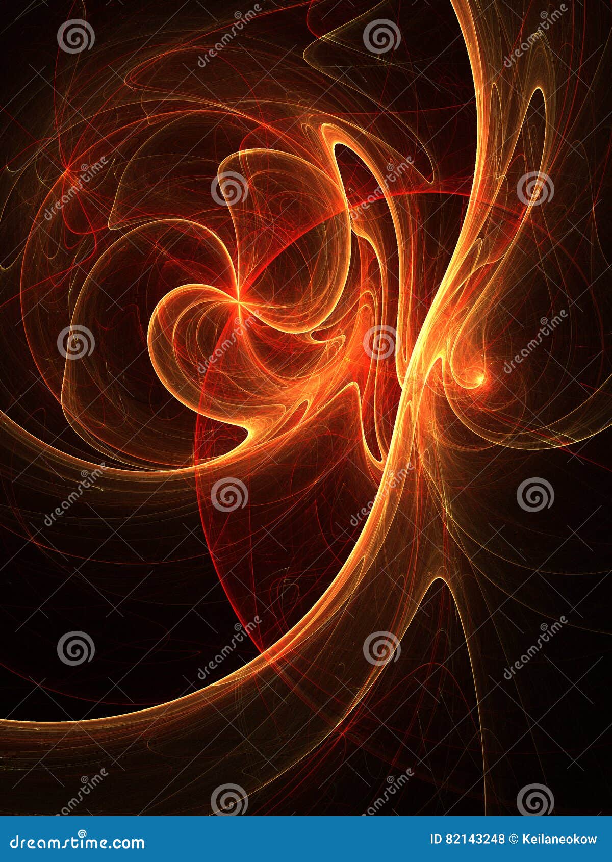 Fiery Fractal Stream of Energy Stock Illustration - Illustration of ...