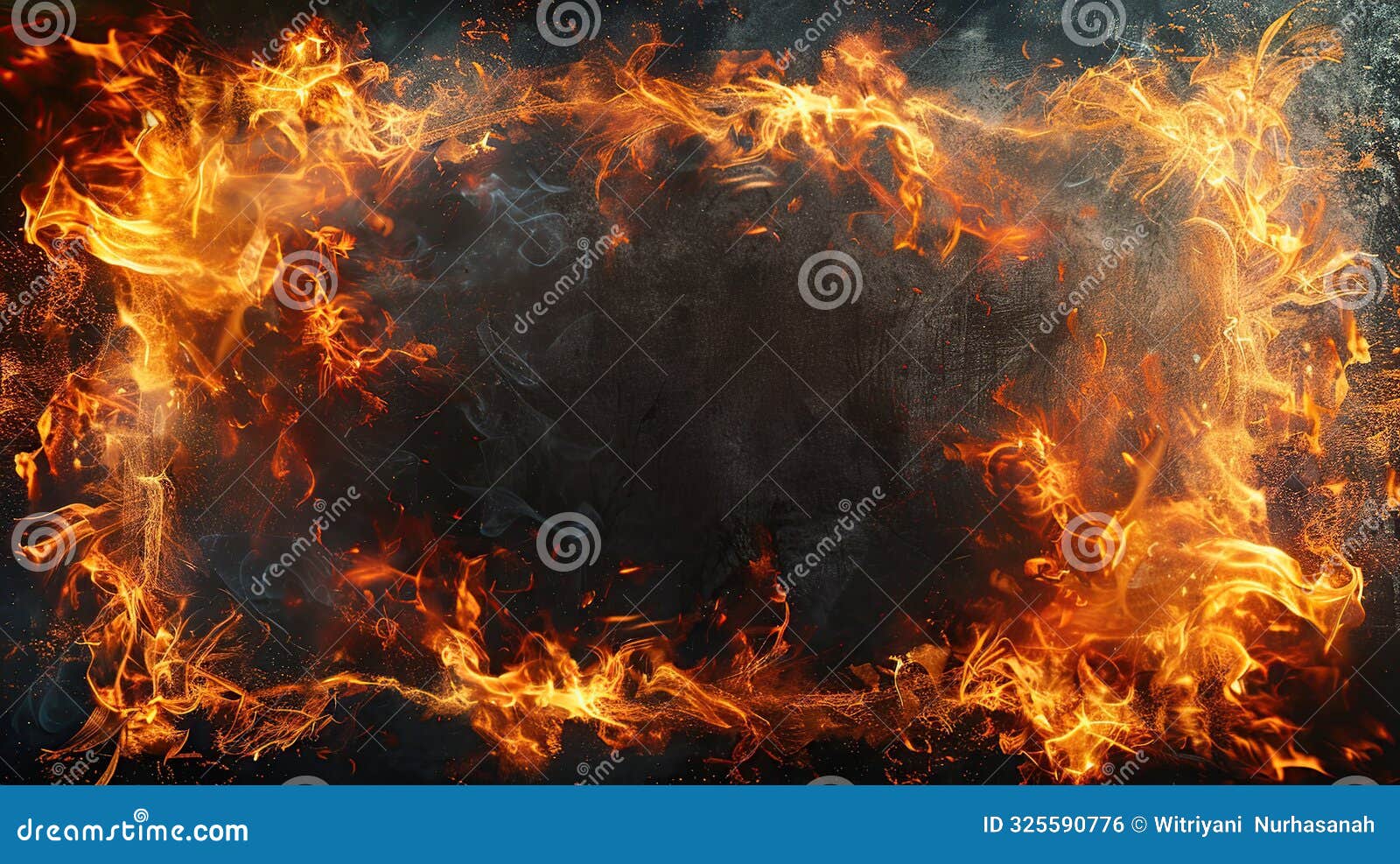 Fiery Frame: a Dramatic Fire Border Stock Illustration - Illustration ...