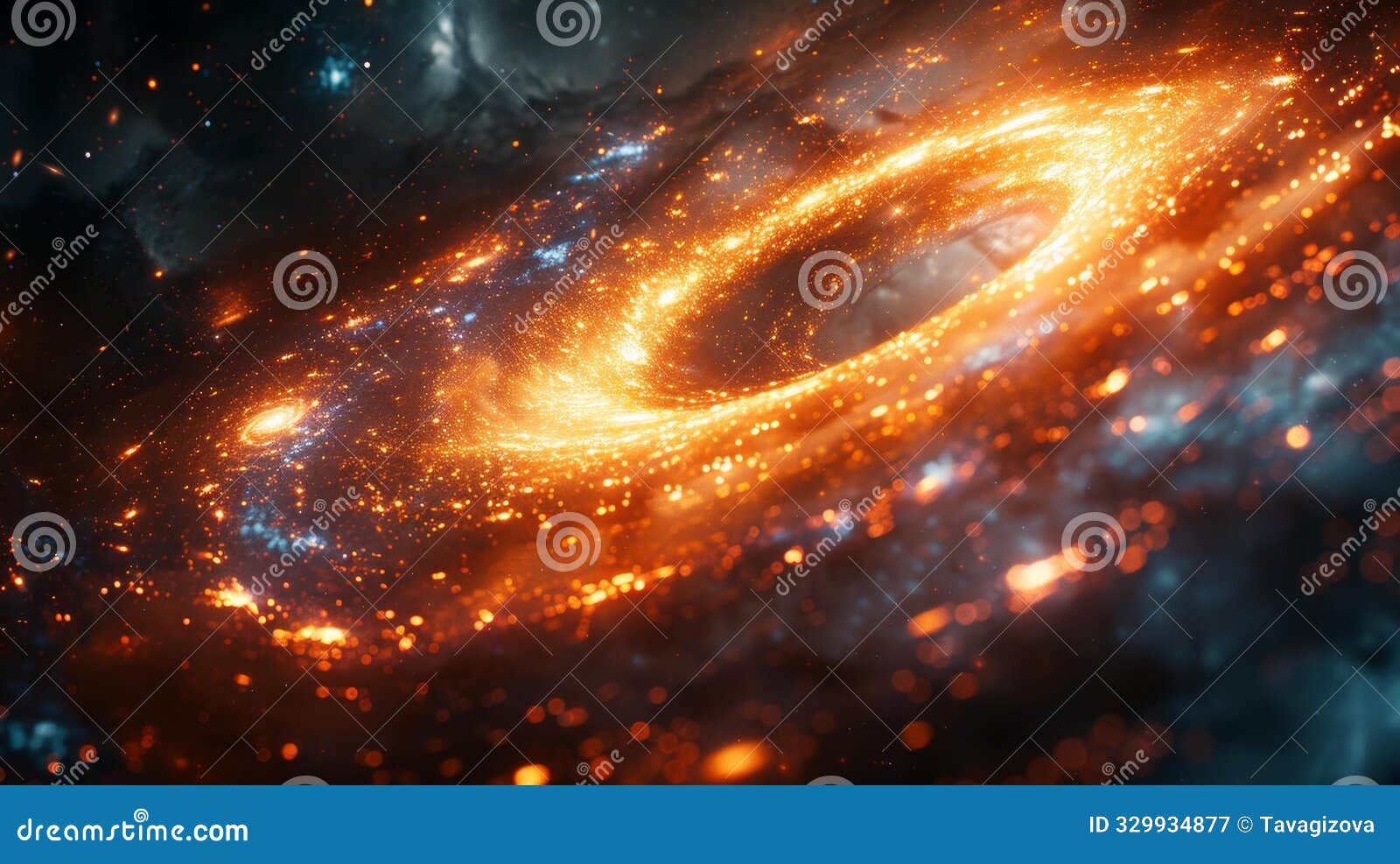 Fiery Galaxy Spirals In A Cosmic Dance. Stock Image | CartoonDealer.com ...