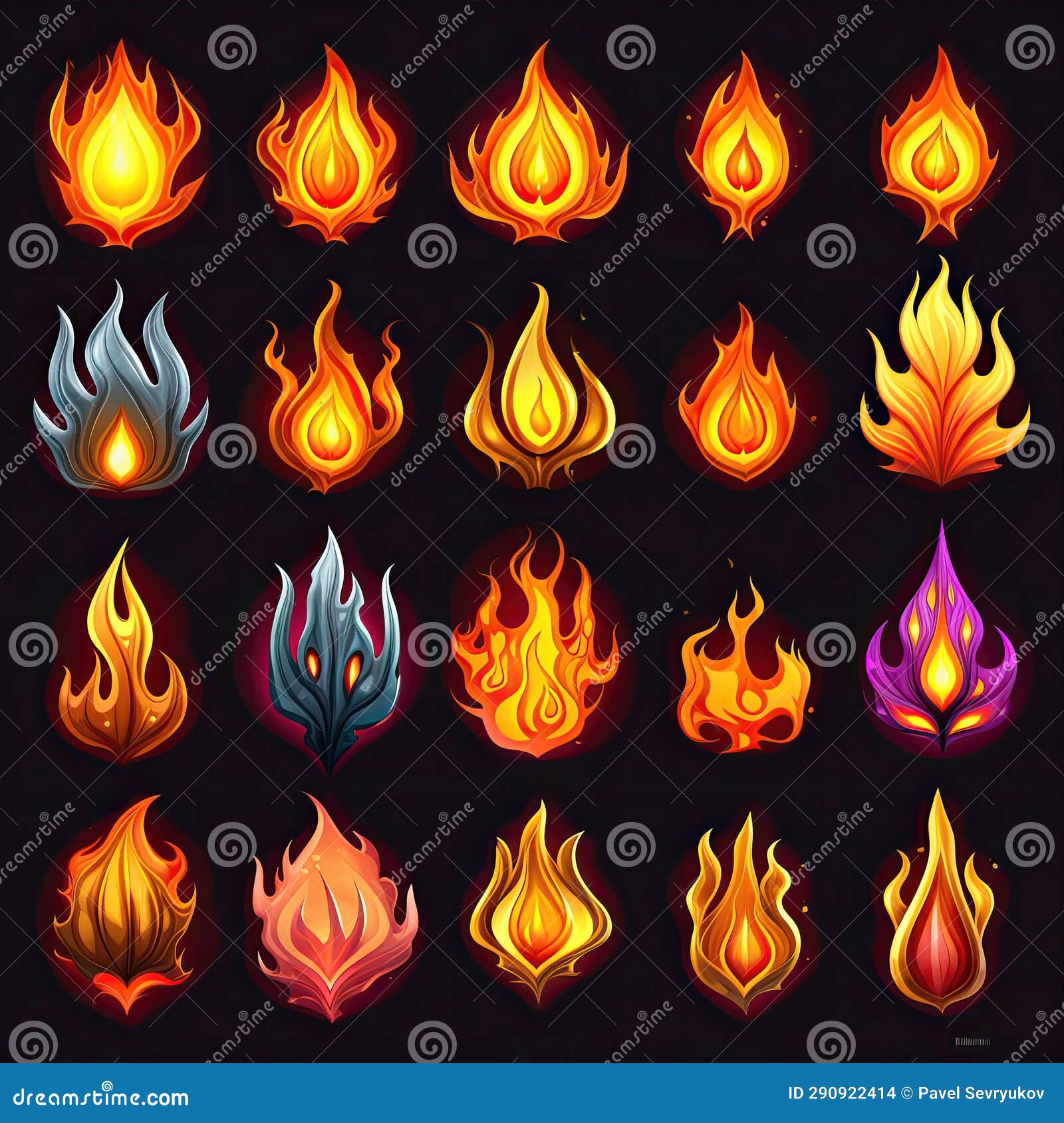 Fiery Game Fire Flame Ai Generated Stock Photo - Image of power, flat ...