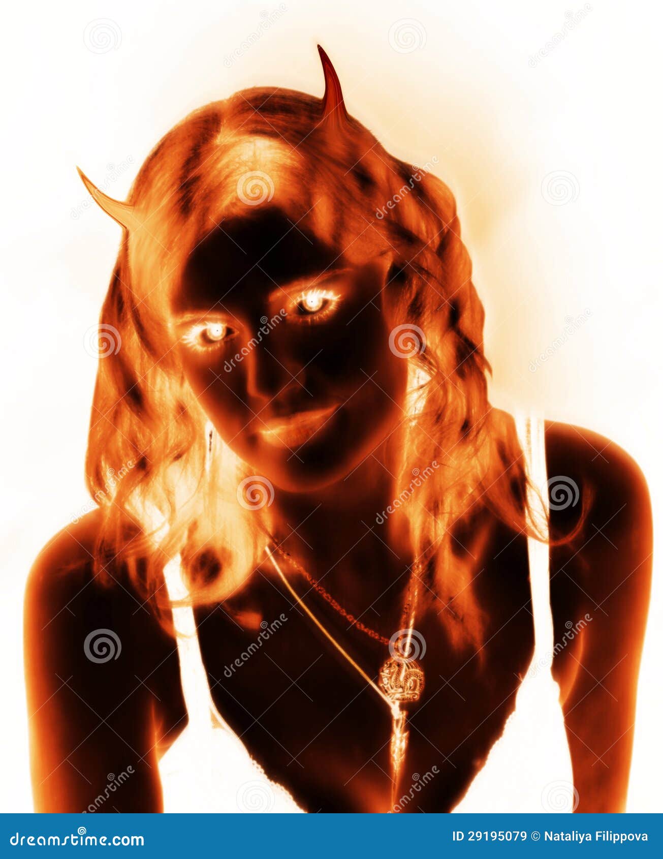 Fiery girl stock image. Image of girl, creative, demon - 29195079