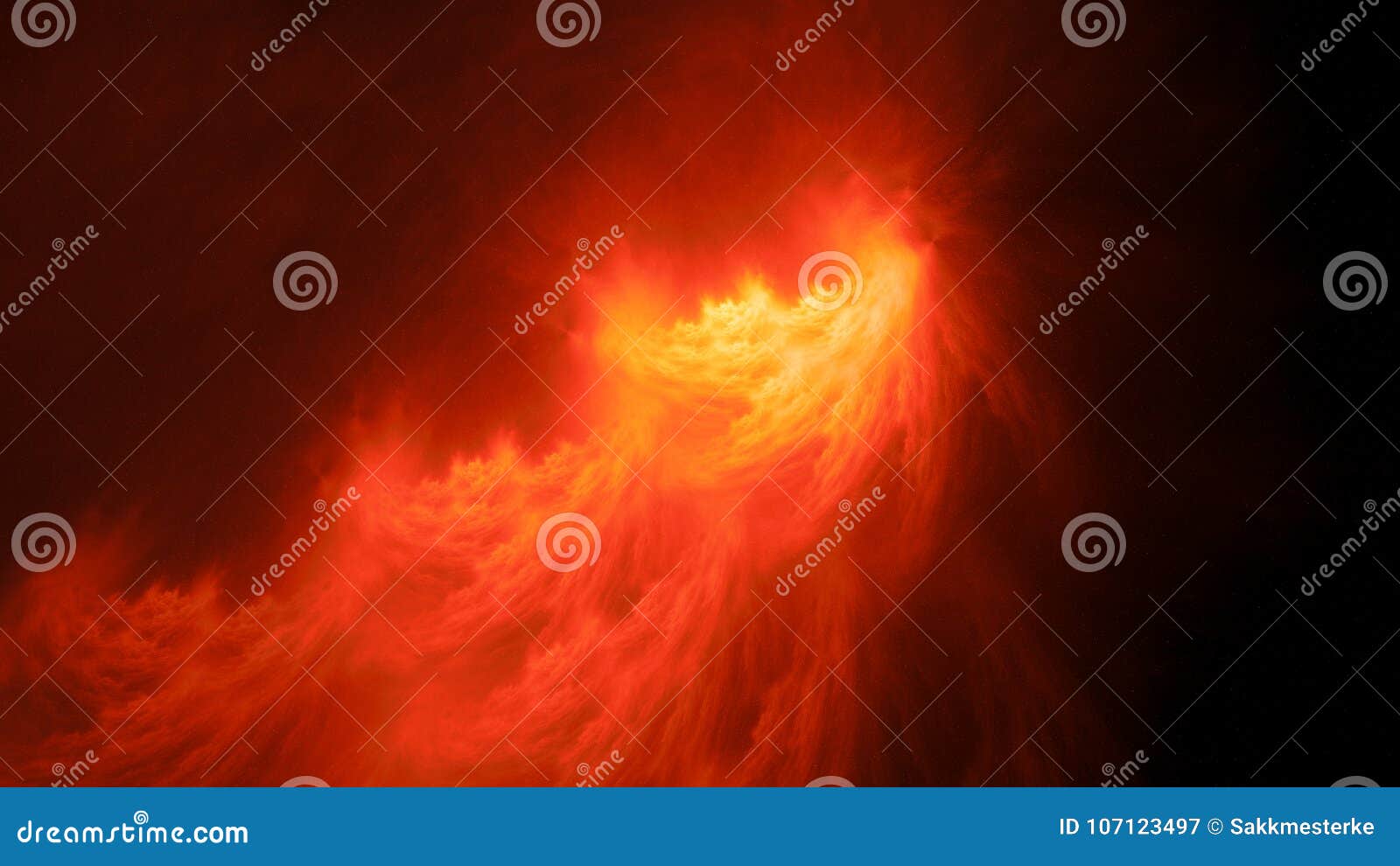 Fiery Glowing Ethereal Plasma Flame in Space Stock Illustration ...